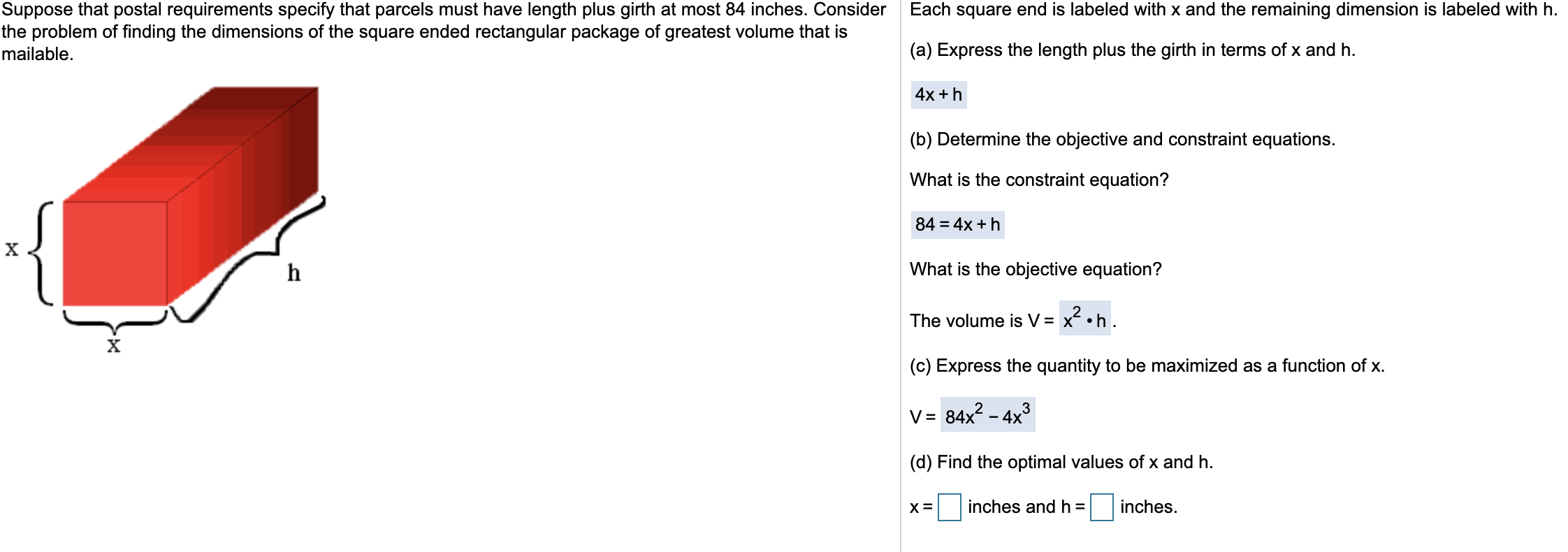 Solved Each square end is labeled with x and the remaining | Chegg.com