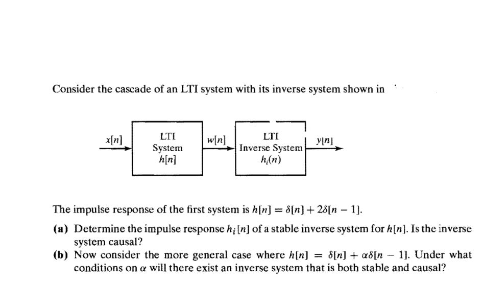 Solved Consider the cascade of an LTI system with its | Chegg.com
