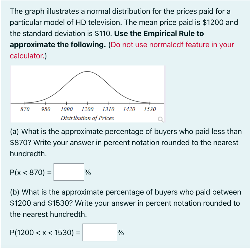 Solved The graph illustrates a normal distribution for the | Chegg.com