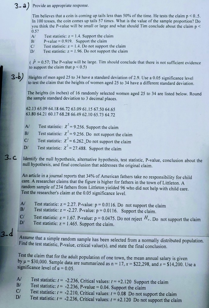Solved Provide an appropriate response. Tim believes that a | Chegg.com