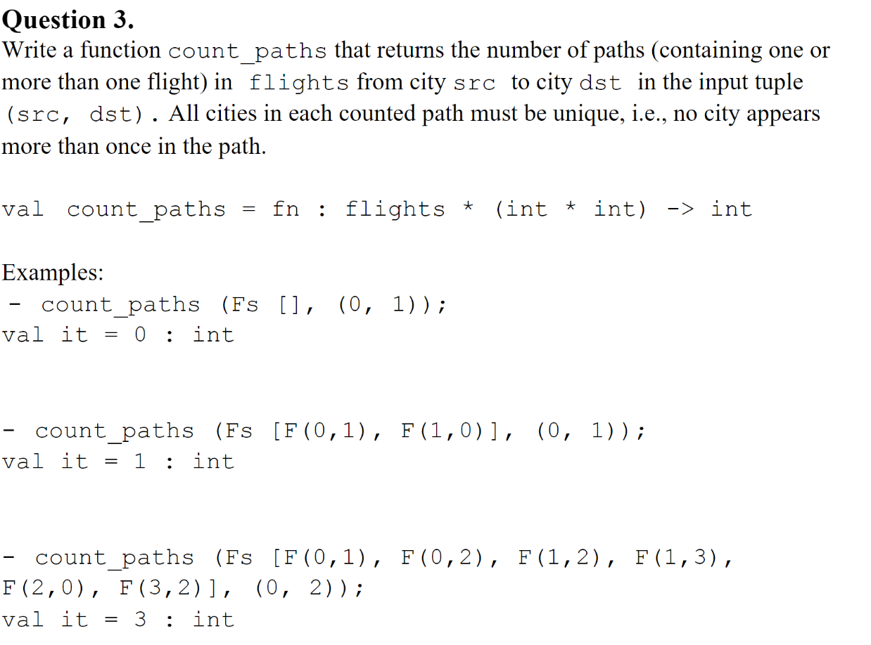 Question 3. Write a function count_paths that returns | Chegg.com