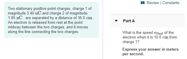 Solved Review Constants Two stationary positive point | Chegg.com