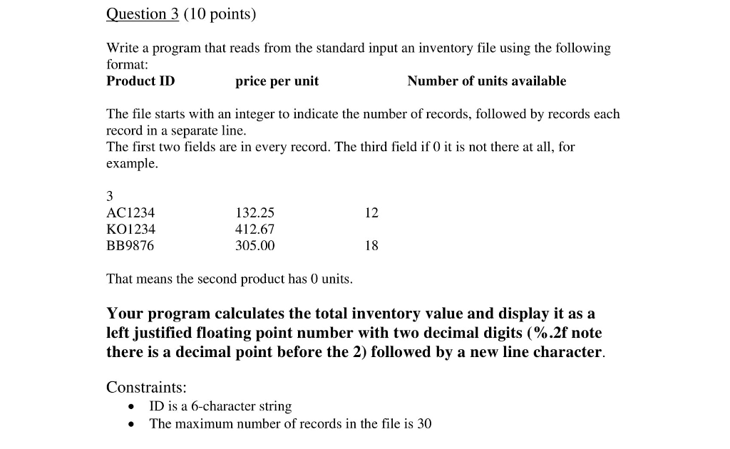 Solved Question 3 10 Points Write A Program That Reads 