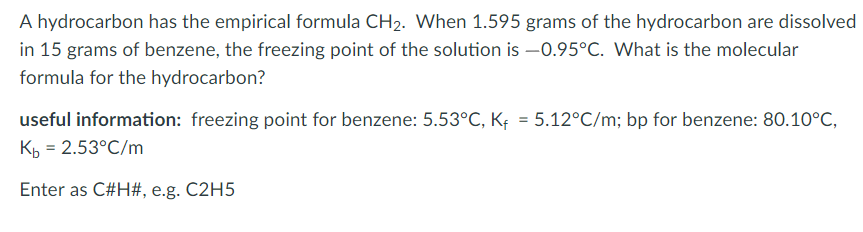 Solved A hydrocarbon has the empirical formula CH2. When | Chegg.com
