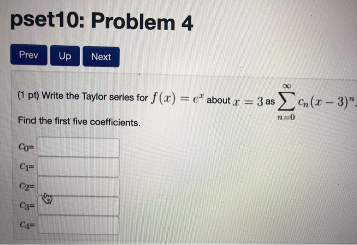 Solved pset9: Problem 4 Prev Up Next (1 pt) Suppose that you | Chegg.com Solved pset9: Problem 4 Prev Up Next (1 pt) Suppose that you | Chegg.com