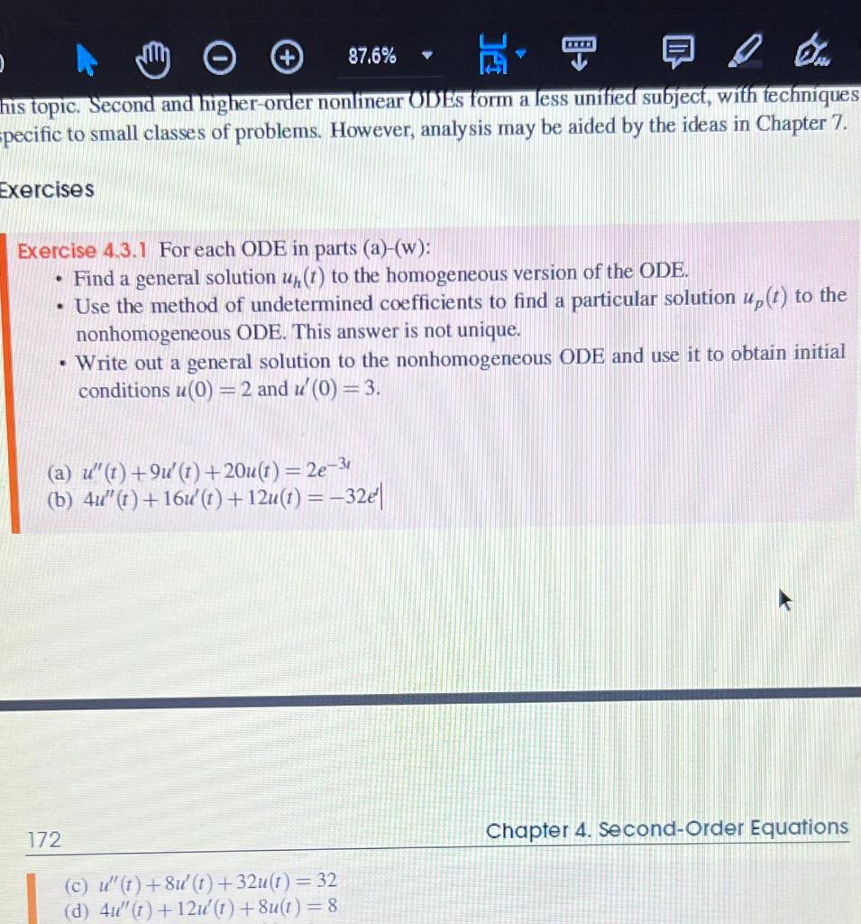 Solved Is Topic Second And Higher Order Nonlinear Odes Form 