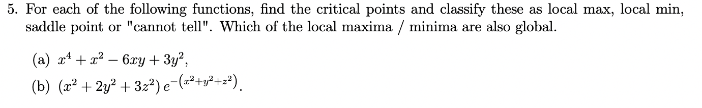Solved 5. For each of the following functions, find the | Chegg.com
