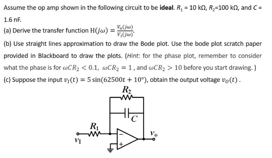 Solved Assume the op ﻿amp shown in ﻿the following circuit | Chegg.com
