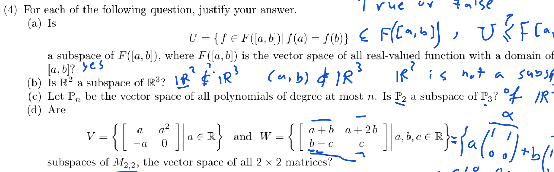 Solved (4) For each of the following question, justify your | Chegg.com
