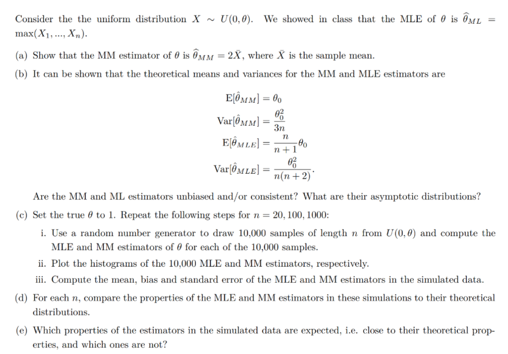 Solved Consider the the uniform distribution X ~ U(0,0). We | Chegg.com