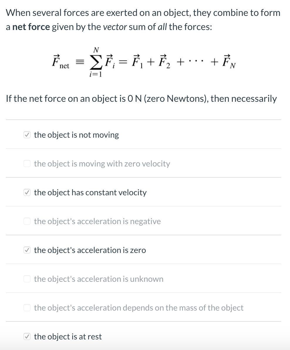 Solved When several forces are exerted on an object, they | Chegg.com