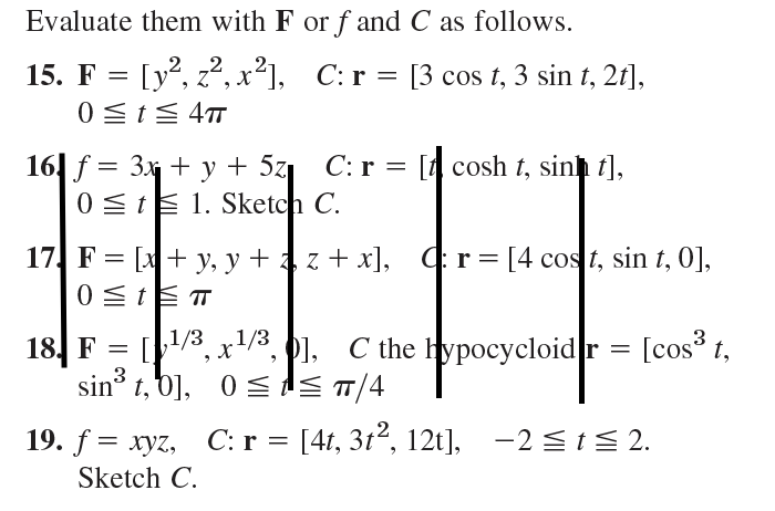 Solved Evaluate them with F or f and C as follows. 15. | Chegg.com