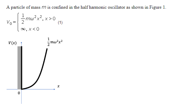 A particle of mass m is confined in the half harmonic | Chegg.com