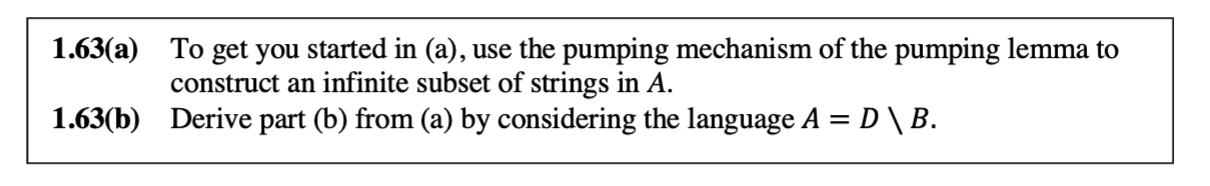 Solved 3 A Let A Be An Infinite Regular Language Prove 