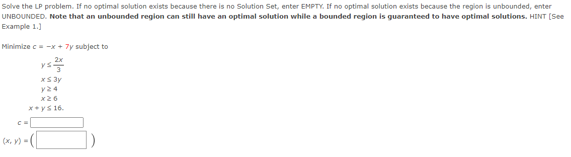 Solved Solve the LP problem. If no optimal solution exists | Chegg.com