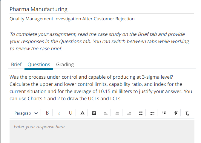 Solved 1)Was the process under control and capable of | Chegg.com