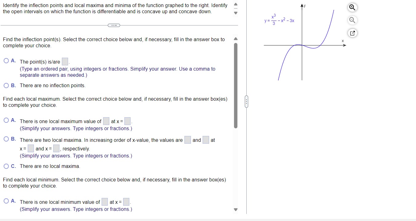 Solved Identify the inflection points and local maxima and | Chegg.com