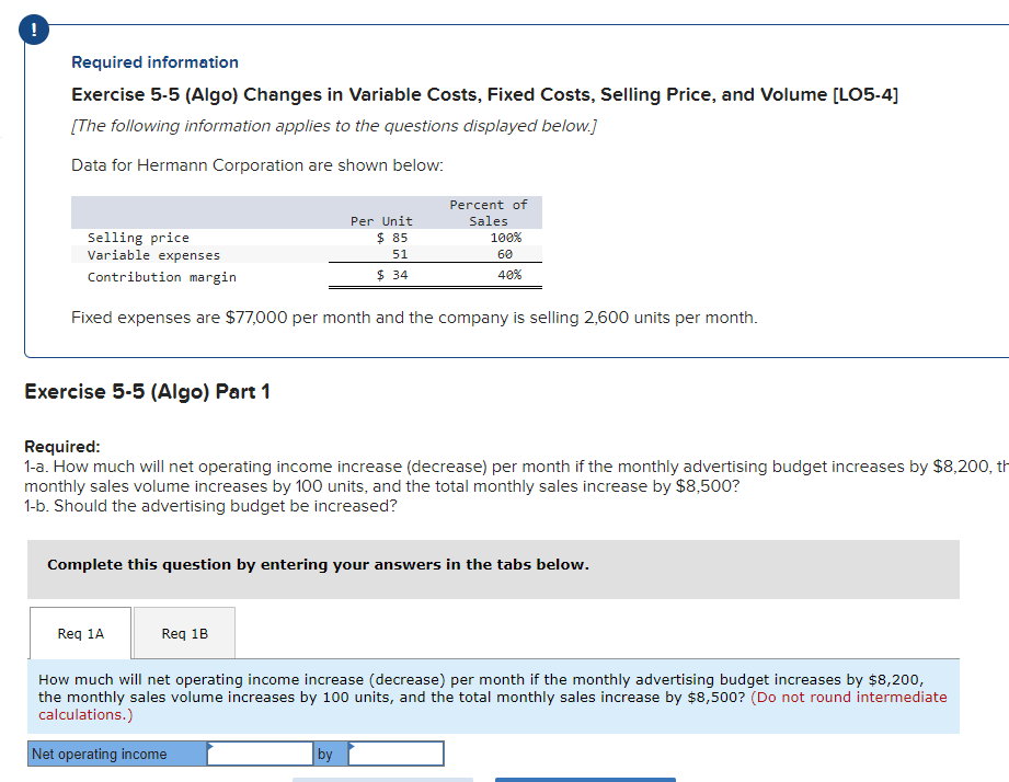 Solved Required information Exercise 5-5 (Algo) Changes in | Chegg.com