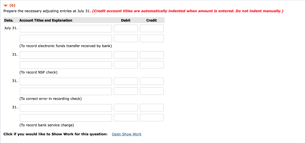 Solved Problem 7-3A (Part Level Submission) On July 31, | Chegg.com