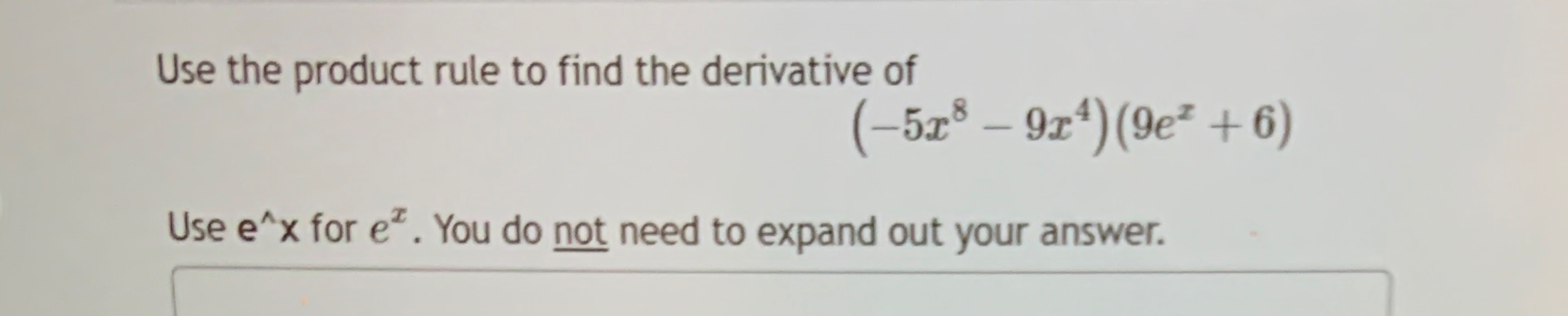 Solved Use the product rule to find the derivative | Chegg.com