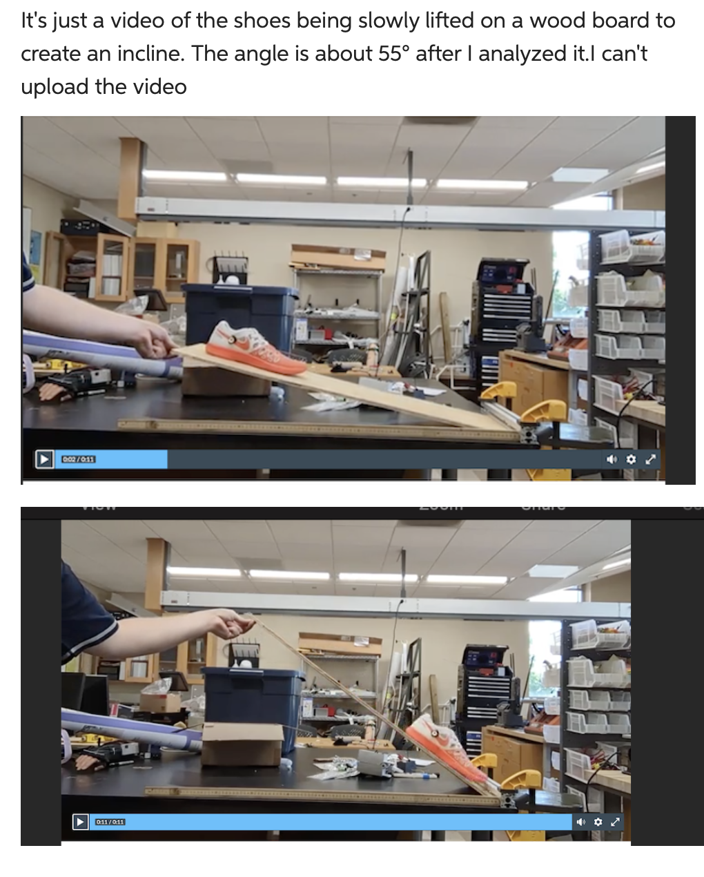 Solved of a running shoe on an inclined ramp. The ramp is | Chegg.com