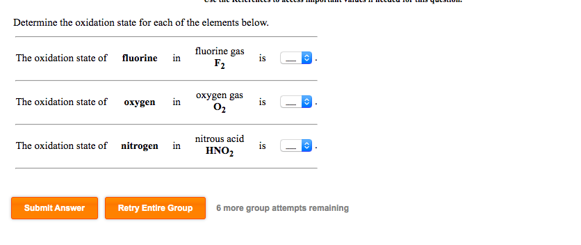 Solved Determine the oxidation state for each of the | Chegg.com