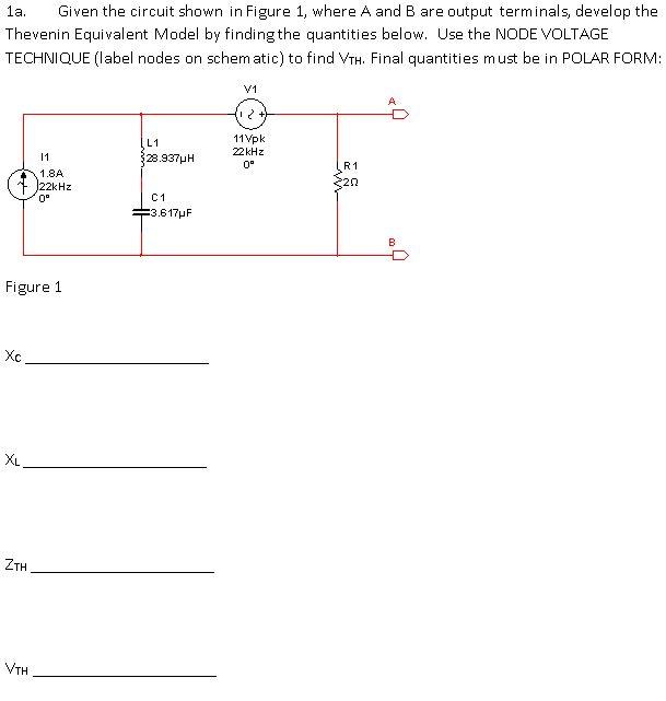 Solved 1a. Given the circuit shown in Figure 1 , where A and | Chegg.com