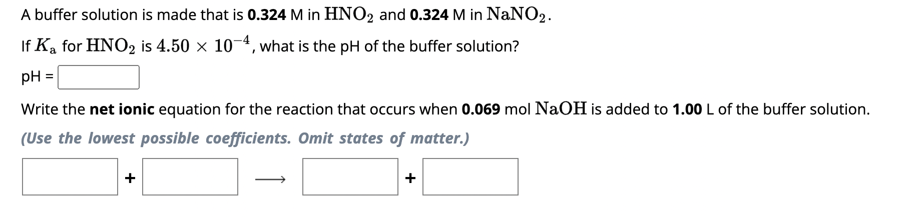 Solved A buffer solution is made that is 0.324M in HNO2 and | Chegg.com