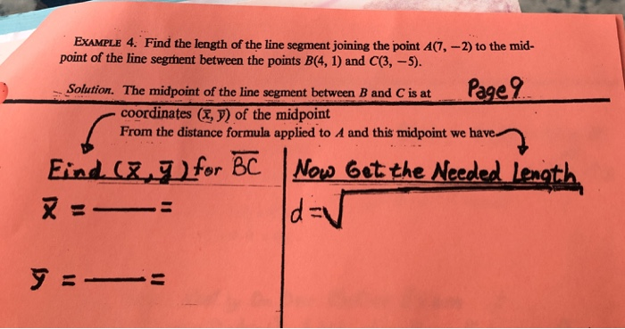 Solved ExAMPLE 4. Find the length of the line segment | Chegg.com