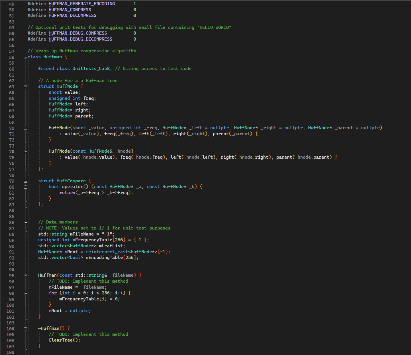Solved I need help with the last part, void Compress and | Chegg.com