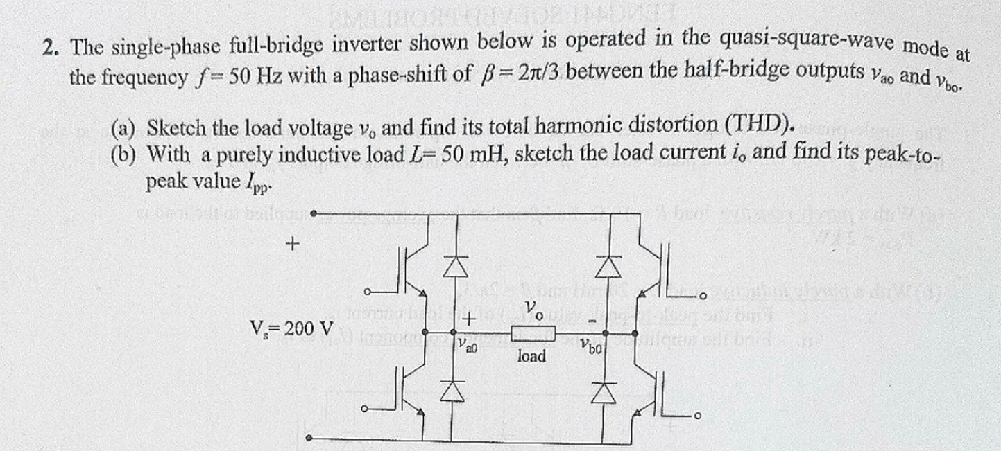 Solved The single-phase full-bridge inverter shown below is | Chegg.com
