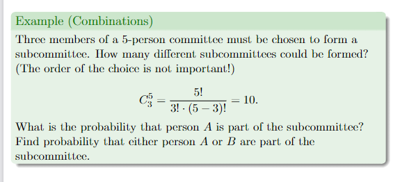 Solved Example (Combinations) Three members of a 5-person | Chegg.com