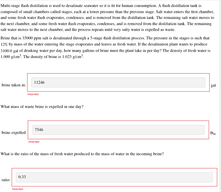 Solved Multi-stage flash distillation is used to desalinate | Chegg.com