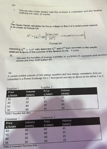 Solved 1. Discuse why power mystem load flow analysis is | Chegg.com