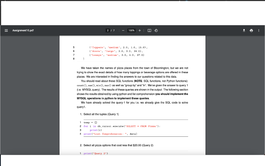 Solved Queries In class we were introduced to SQL and the | Chegg.com