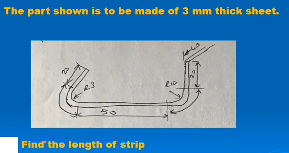 Solved The part shown is to be made of 3 mm thick sheet. | Chegg.com