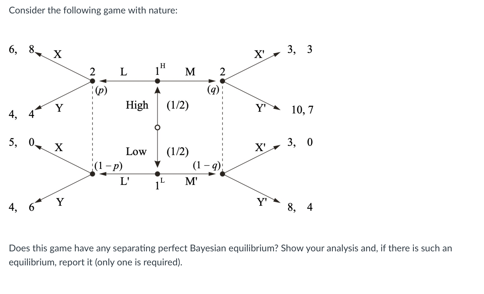 Consider the following game with nature: Does this | Chegg.com