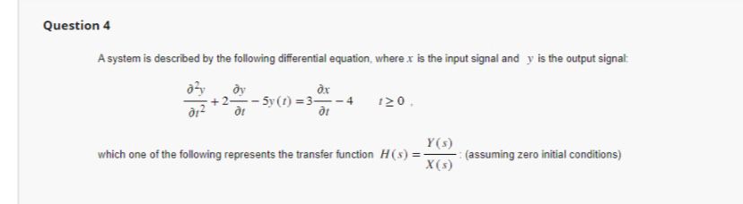Solved A system is described by the following differential | Chegg.com
