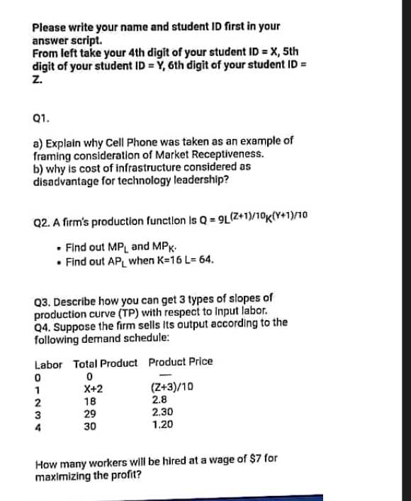 Solved answer question 2, id is 20118909876 ﻿Please write | Chegg.com