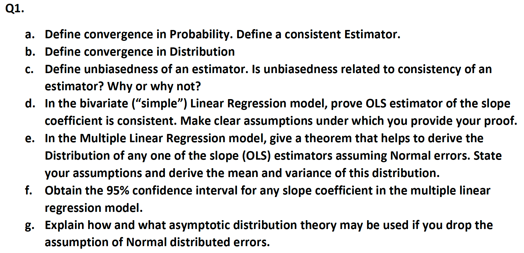 Solved Q1. . a. Define convergence in Probability. Define a | Chegg.com