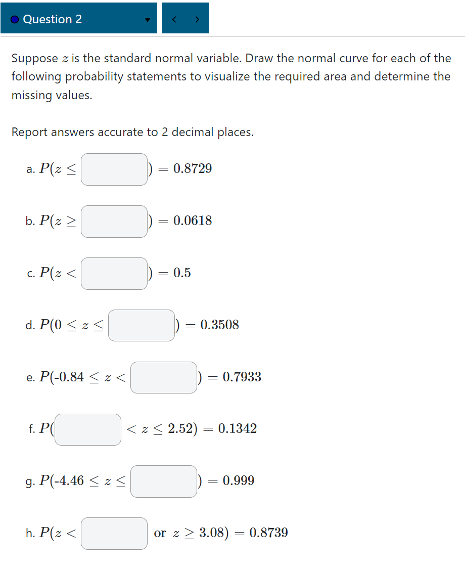 Solved Suppose z is the standard normal variable. Draw the | Chegg.com