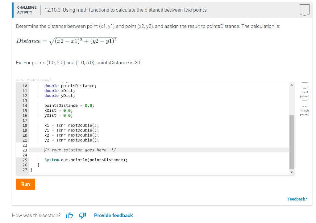 Solved \begin{tabular}{l|l} CHALLENGE \\ ACTIVITY | Chegg.com