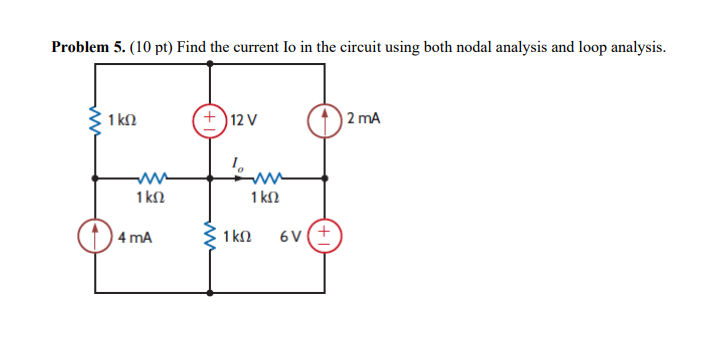 Solved Problem 5. (10 ﻿pt) ﻿Find the current Io in the | Chegg.com