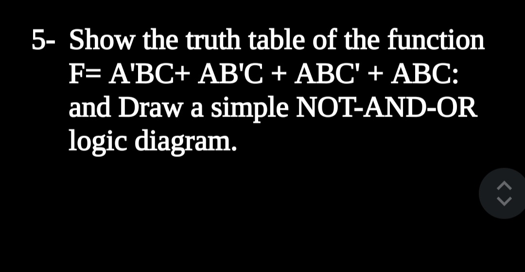 Solved 5- Show the truth table of the function | Chegg.com