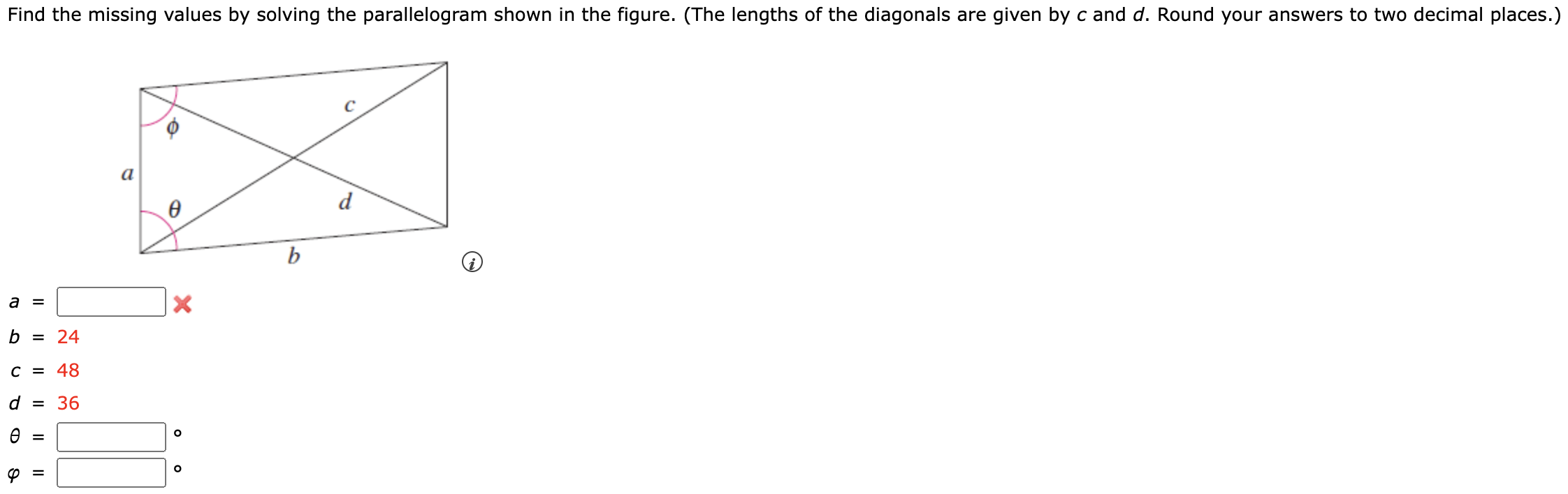 Solved Find the missing values by solving the parallelogram | Chegg.com