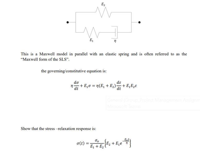 Solved E2 E n This is a Maxwell model in parallel with an | Chegg.com
