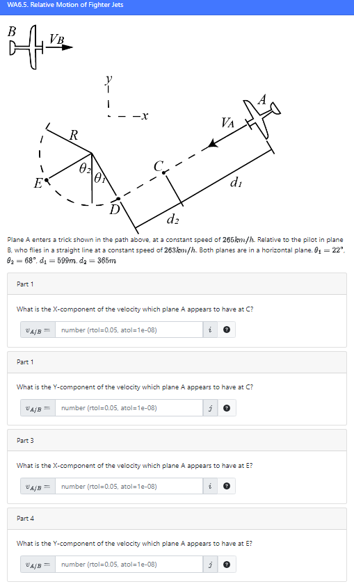 Solved Plane A enters a trick shown in the path above, at a | Chegg.com