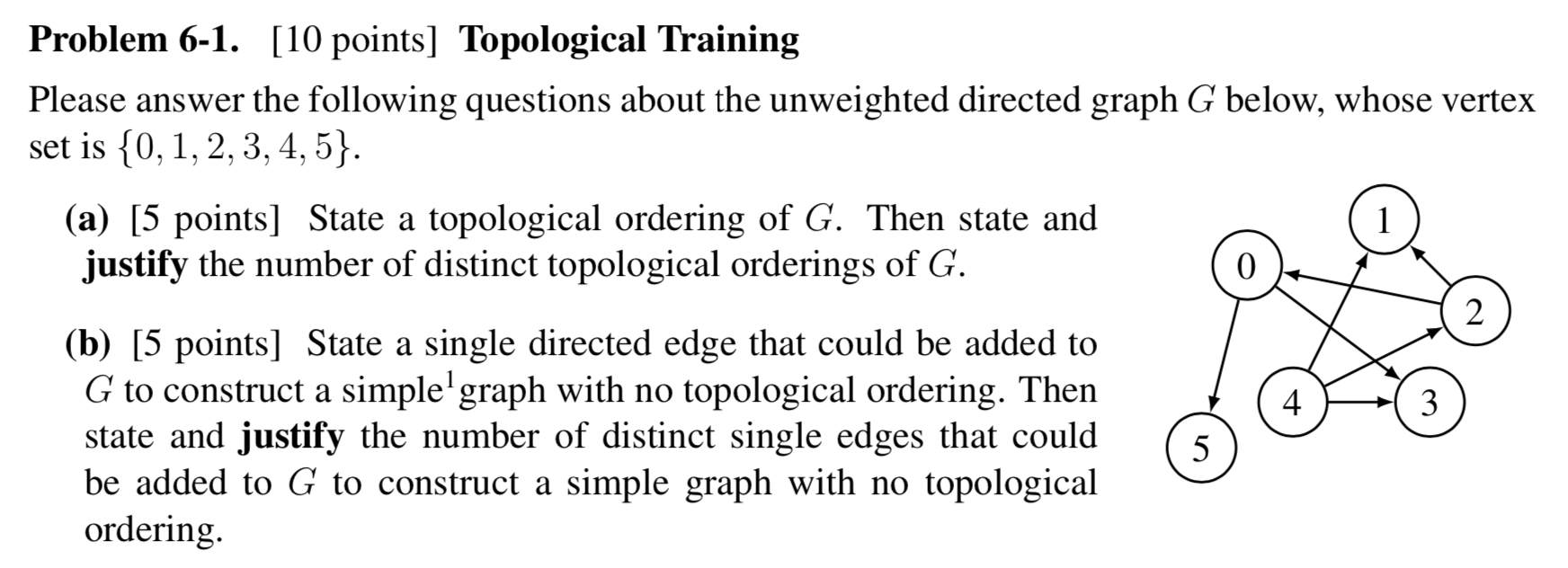 Solved Problem 6-1. [10 points] Topological Training Please | Chegg.com