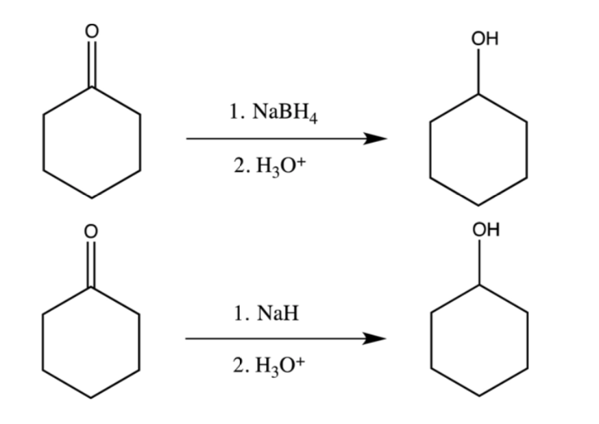 Solved OH 1. NaBH4 2. H3O+ OP 1. Nah 2. H3O+ | Chegg.com