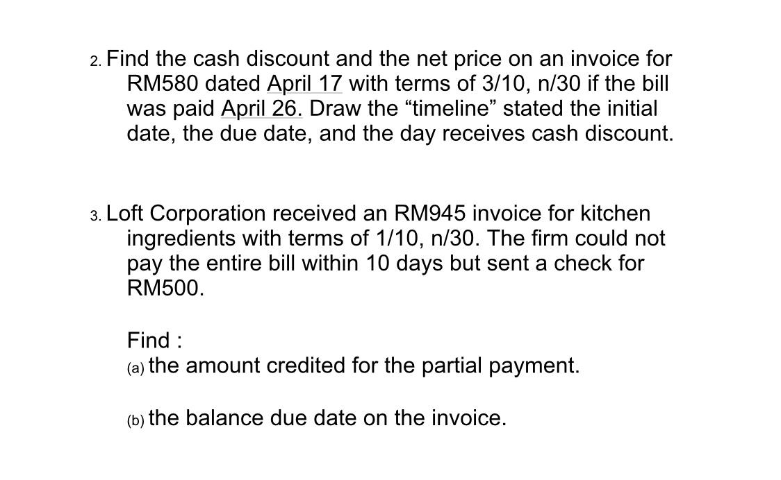 Solved 2. Find the cash discount and the net price on an | Chegg.com
